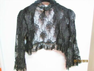 ESCANTE BEAUTIFUL WOMENS BLACK LACE RUFFLED CROPPED LINGERIE TOP SZ ...