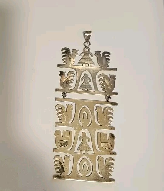 Vintage .925 Mexican Sterling Silver Large Aztec Stor… - Gem