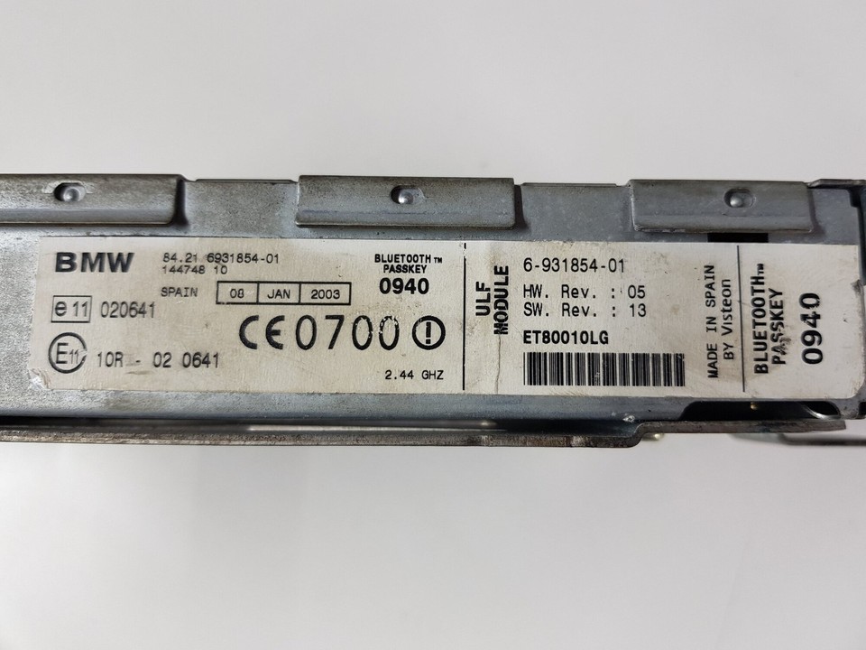 BMW BLUETOOTH MODULE HANDS FREE 6931854 SUITABILITY CHECK FROM THE FS ...