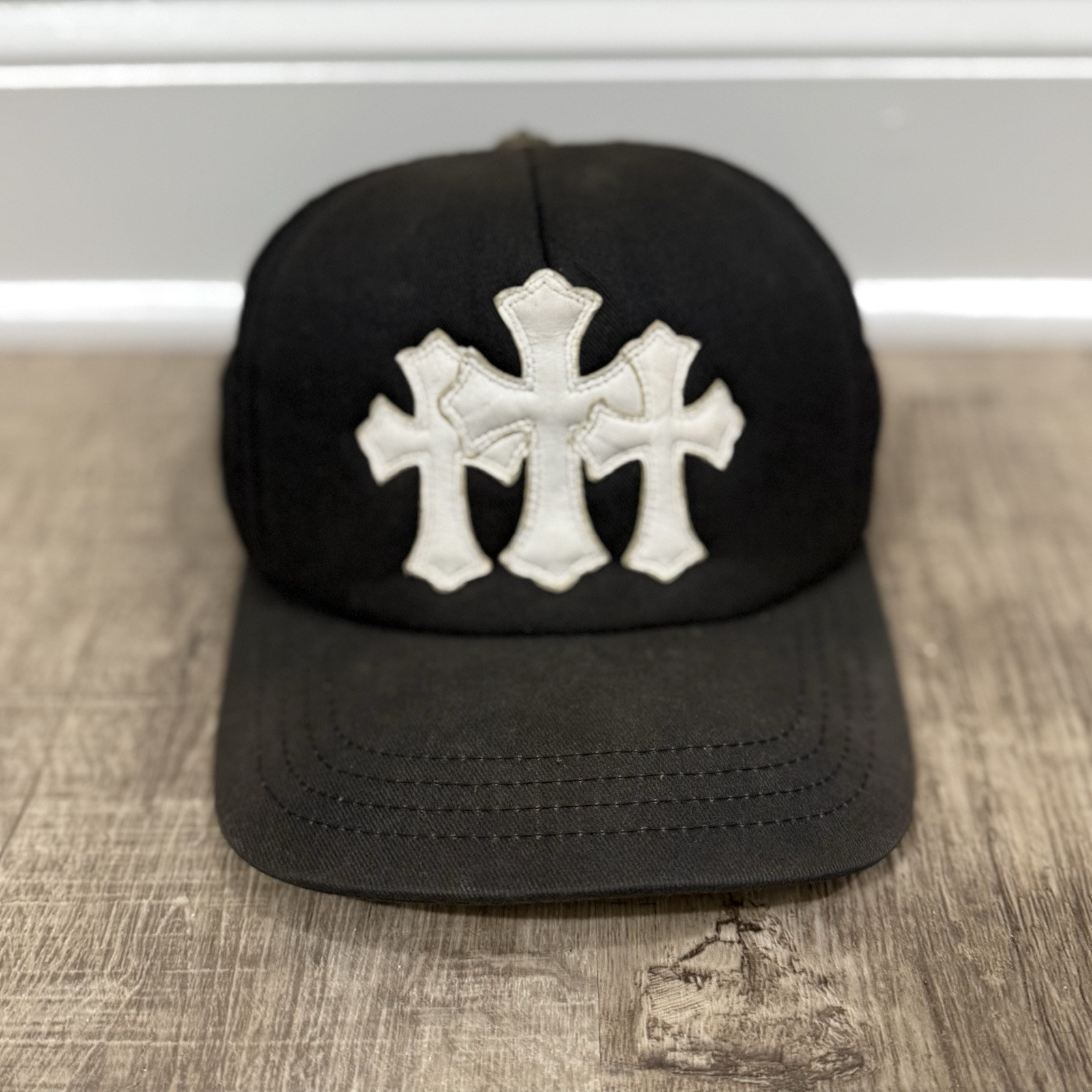 Chrome Hearts Cemetery Triple Cross Patch Trucker Hat… - Gem