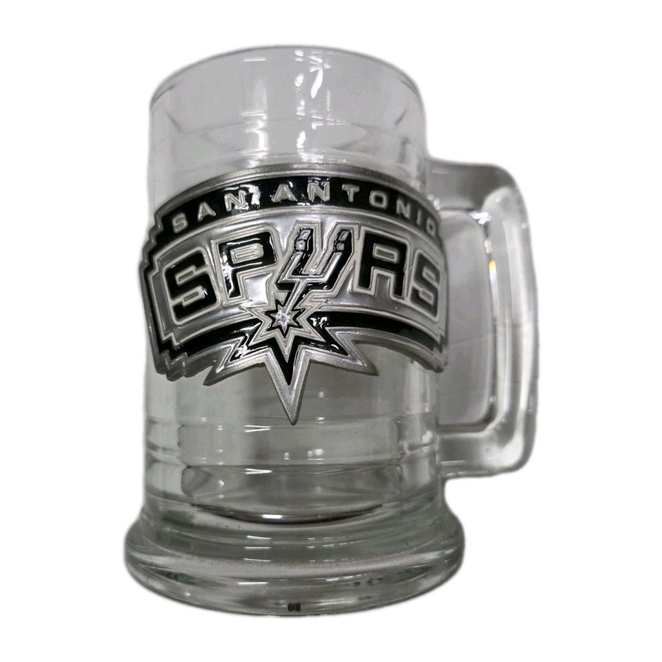 San Antonio Spurs Mug 5" Tall Beer Glass Thick 3D Pewter Logo Vintage ...