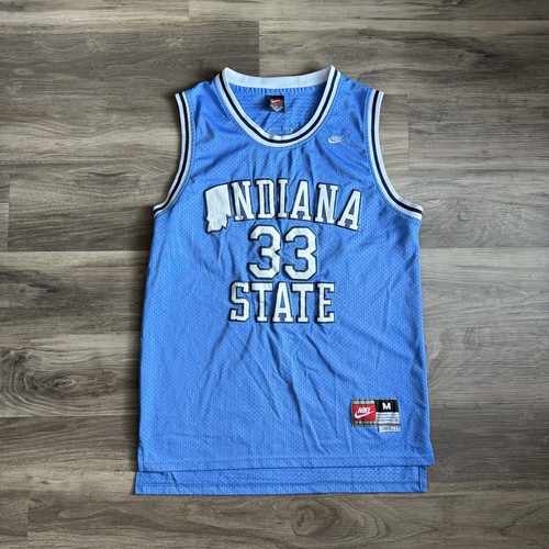 Nike Larry Bird Indiana State Sycamores Jersey Mens Medium Blue NCAA ...
