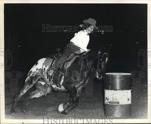 Press Photo National High School Rodeo "barrel race," contestant, Idaho ...