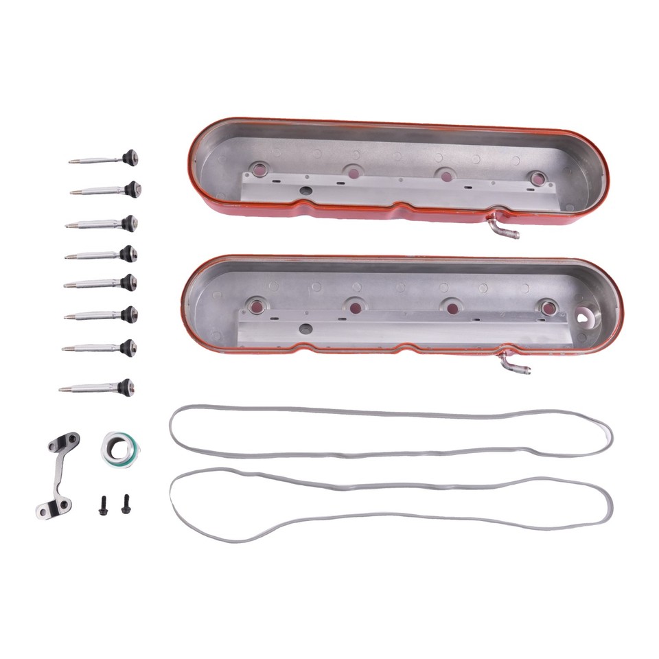 2PCS Aluminum Orange Tall Valve Covers 241-164 For Chevy LS LS1 LS2 LS3 ...