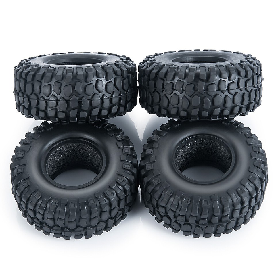 4PCS 1.0" Wheel Rims Tires for RC Axial 1/24 SCX24 Crawler Upgrade ...