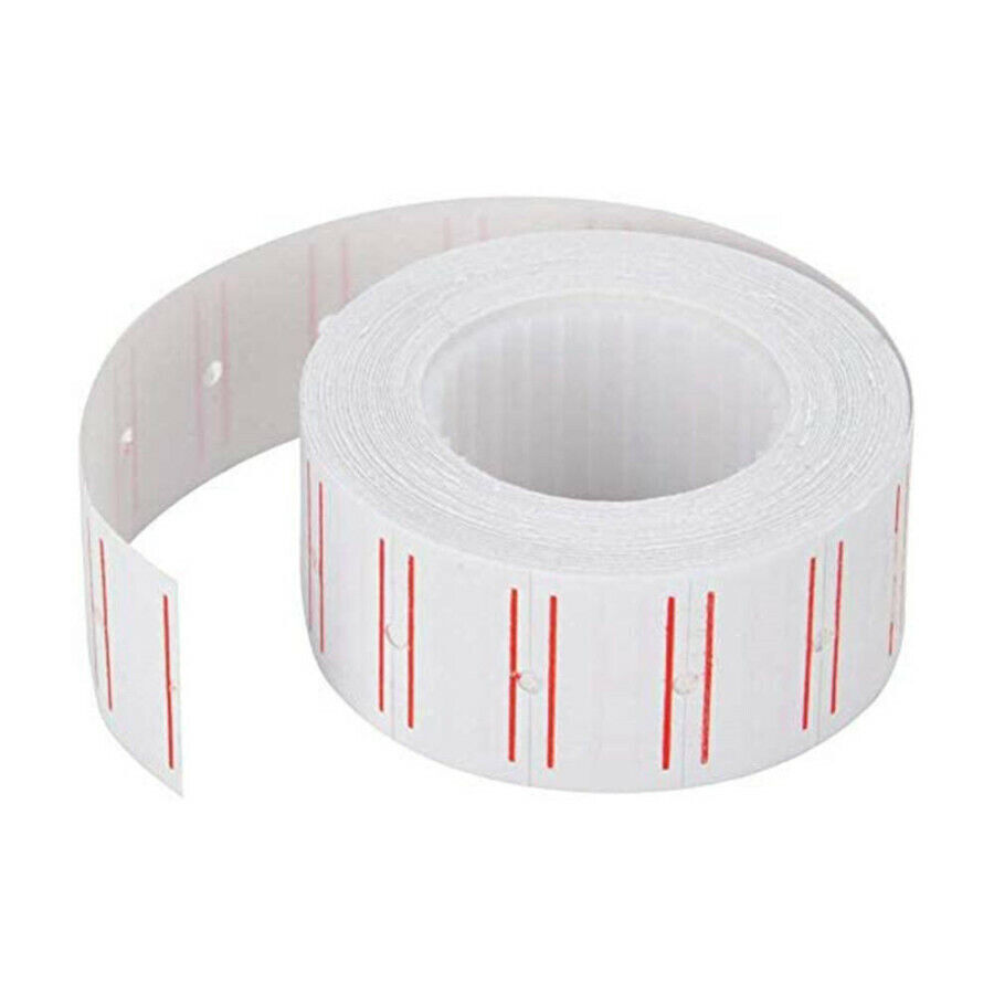 10 Rolls 6000pcs Price Labels Gun Paper Tag Sticker White Red Line For ...