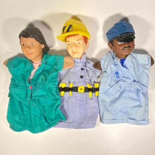 11.5" Learning Resources Rubber Head Occupational Hand Puppets Set Of 3 ...