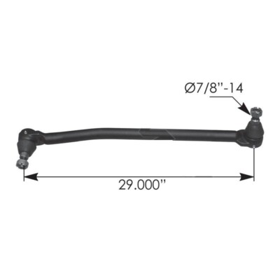 Drag Link: 29" C to C Kenworth part# L24VU8009B11, DS1279, 463.DS1279 ...