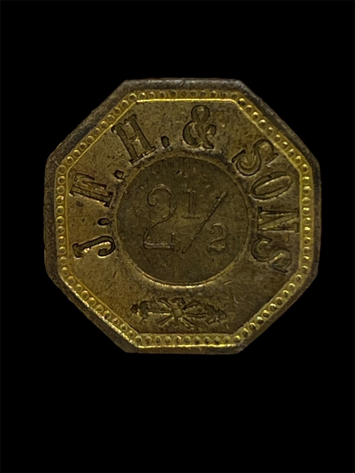 Vintage J.F.H. & Sons 2 1/2 Cents In Trade Token Octagon Shape WOW! | eBay