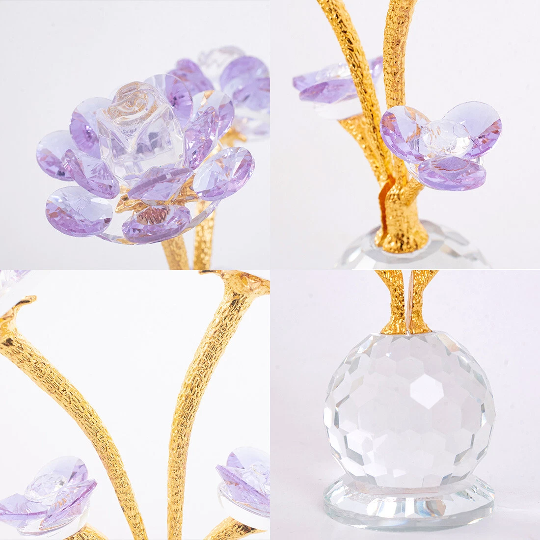 Purple Crystal Glass Rose