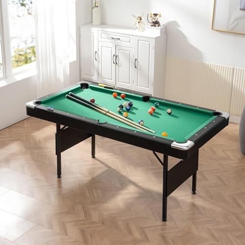 5.5 Ft Folding Portable Pool Table,Indoor Game Snooker Table Set for | eBay