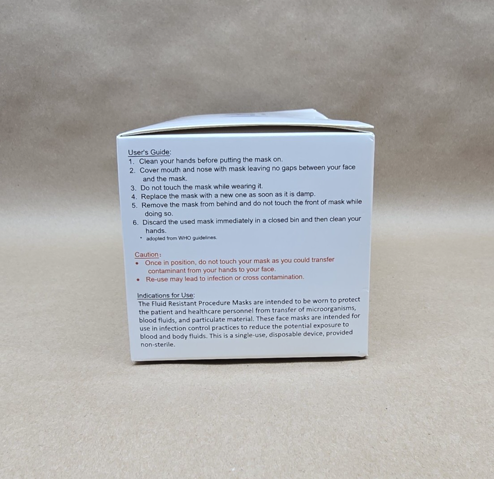 LHM Fluid-Resistant Procedure Masks, ASTM Level 3 (LHM-E1306), Lavender ...