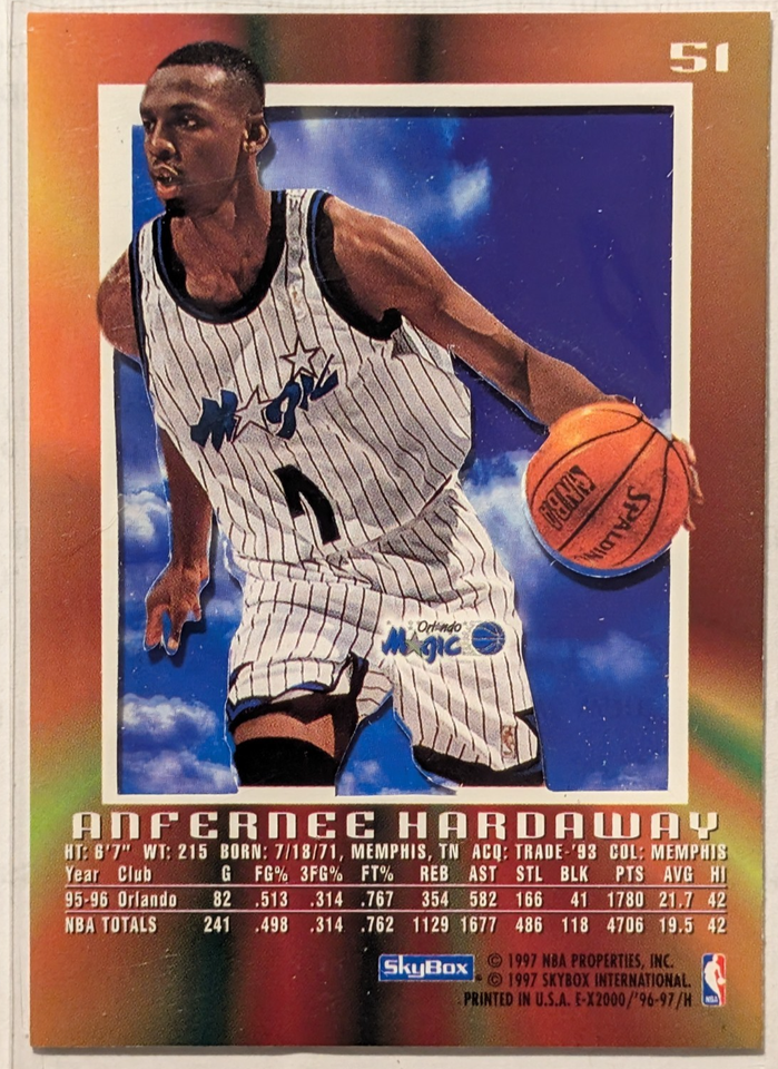 1996-97 Skybox E-X2000 - Anfernee Hardaway #51 | eBay