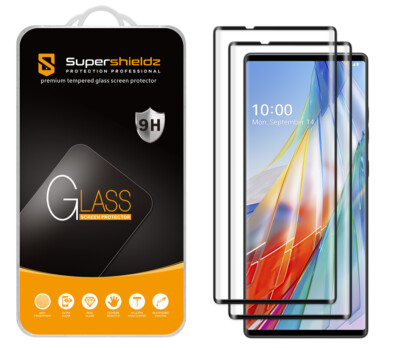 2X Supershieldz Full Cover Tempered Glass Screen Protector for LG Wing ...