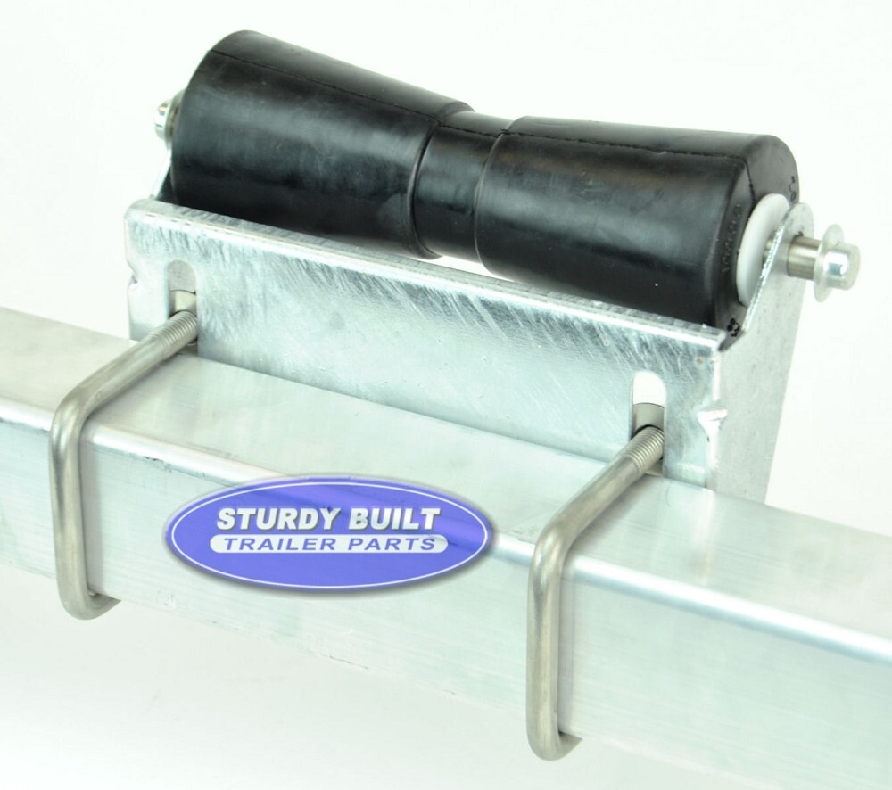 12" Black Rubber Boat Trailer Keel Roller Bracket Kit for 3 x 3 ...