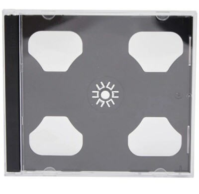 100 Double multi Plastic CD 10.4mm Jewel Case Cases 2 Way Clear Black ...