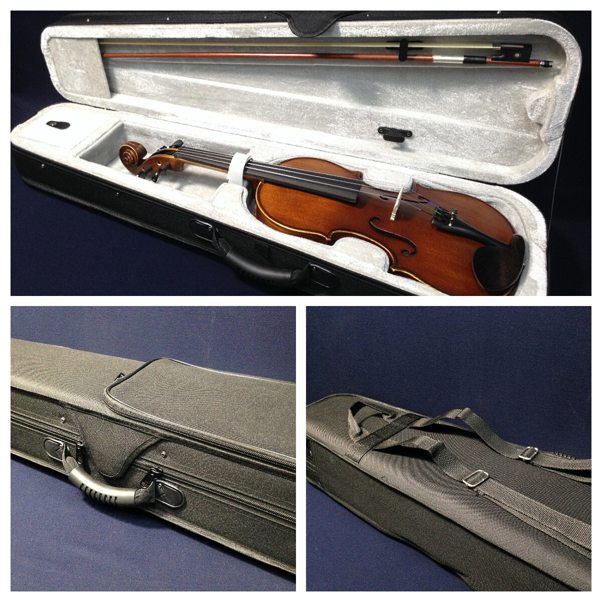 Symphony Premium Violin Set -4/4,3/4,1/2,1/4 Size w/Deluxe Foam Case ...