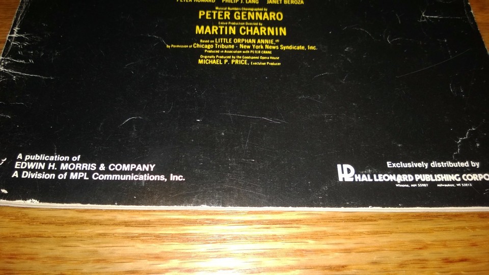 *" ANNIE " MUSIC SHEET MUSIC SONG BOOK MIKE NICHOLS -A NEW BROADWAY ...