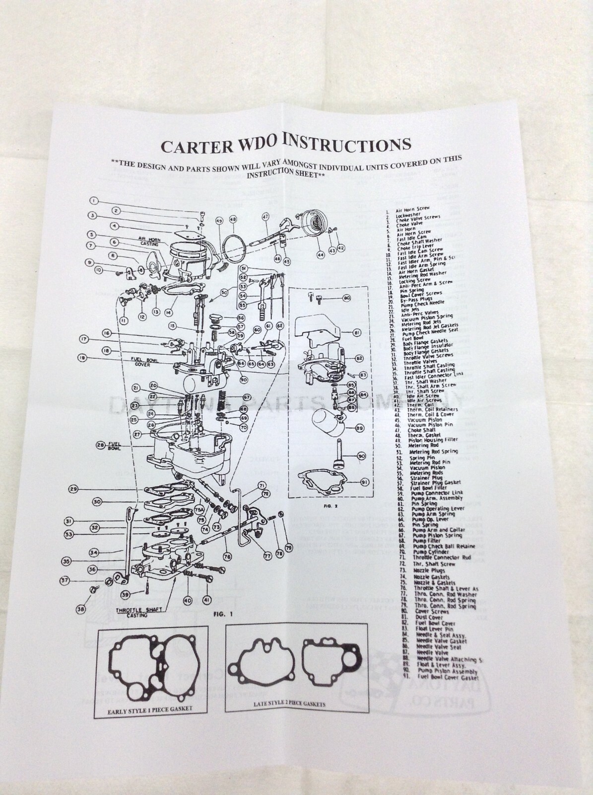 CARTER WDO CARBURETOR KIT 1939-1950 PACKARD V8 479S 513S 643S | eBay