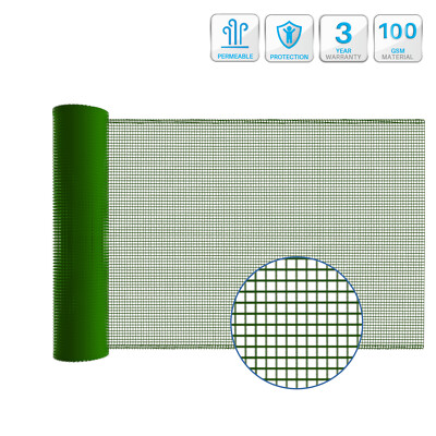 4ft Removable Fence Mesh Netting Fencing 100GSM with Ground Spike Green ...