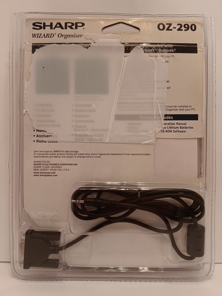 Sharp Wizard Organizer PDA OZ-290HII Electronic NEW Sealed USB ...