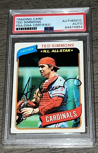 Ted Simmons signed 1980 Topps #85 PSA/DNA Cardinals All-Star MLB HOF ...