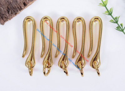 5pc 15*59mm Bling Gold KeyChain Key Ring Belt U Hook Wallet Chain Clips ...