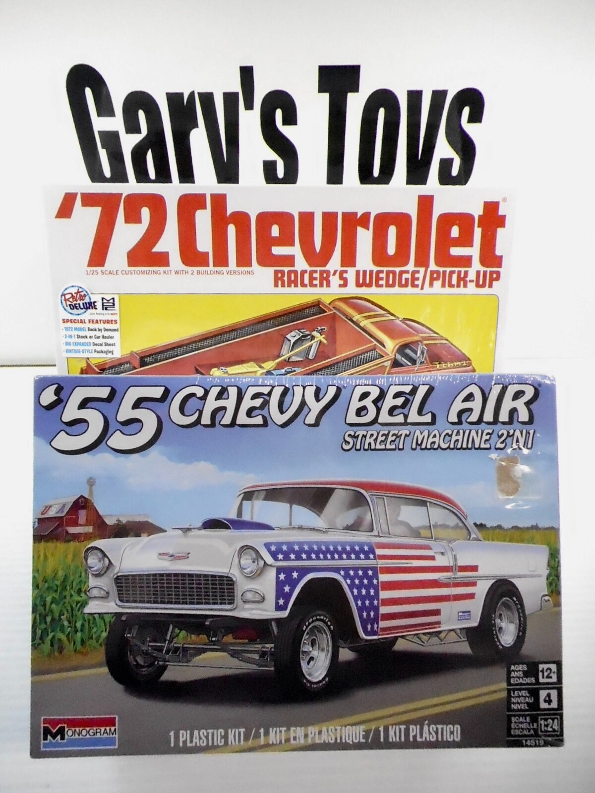 MPC 1/25 1972 Chevy Racer's Wedge Pick Up / Monogram 1955 Chevy Plastic ...