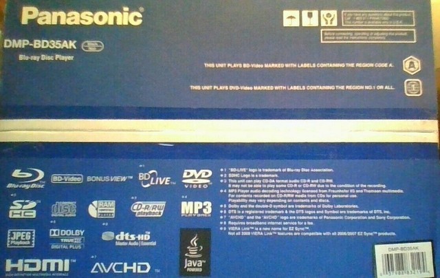 Panasonic DMP-BD35 Blu-Ray Player for sale online | eBay