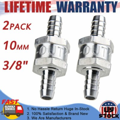 2Pack 3/8"10mm Fuel Line Inline Check Valve Fuel Diesel Gas One Way Non ...