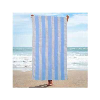 100% Cotton BLUE Stripped | BEACH TOWEL / POOL TOWEL / SEA TOWEL | 70cm ...
