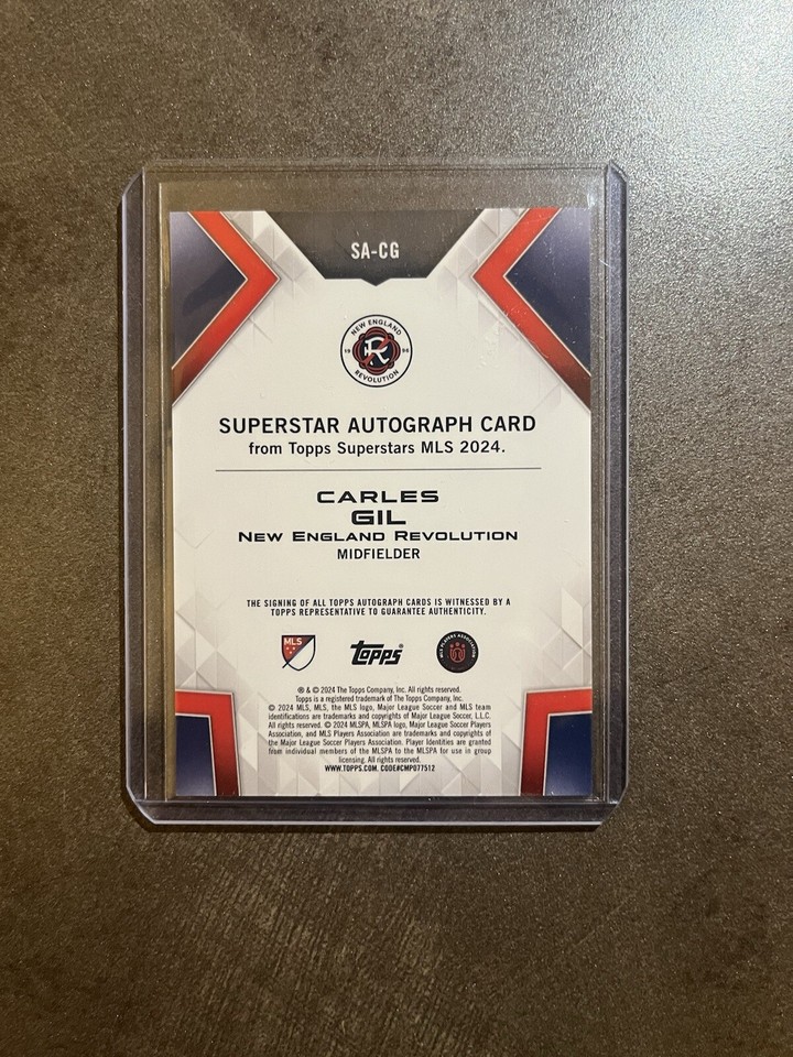 2024 Topps MLS Superstars Carles Gil Superstar Auto Orange Parallel 03/ ...