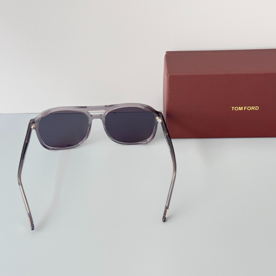 Tom Ford TF1022 Rosco Sunglasses Gray Transparent Frame Gray Lens w ...