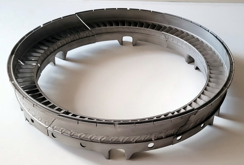 ROLLS ROYCE JET ENGINE TURBINE VANE FULL RING 6 SECTIONS STATOR BLADE ...