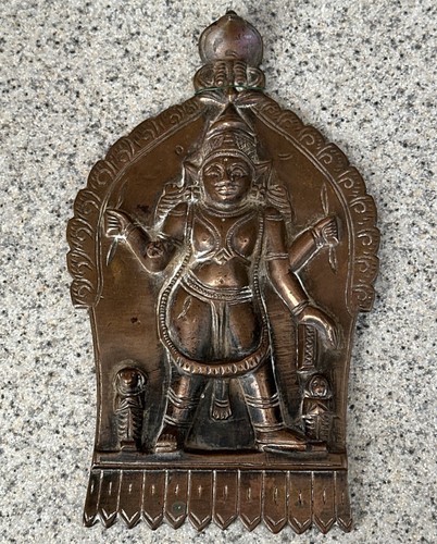 Antique TraditionaI Indian Statue Plaque God Shiva Worrier Virabhadra ...