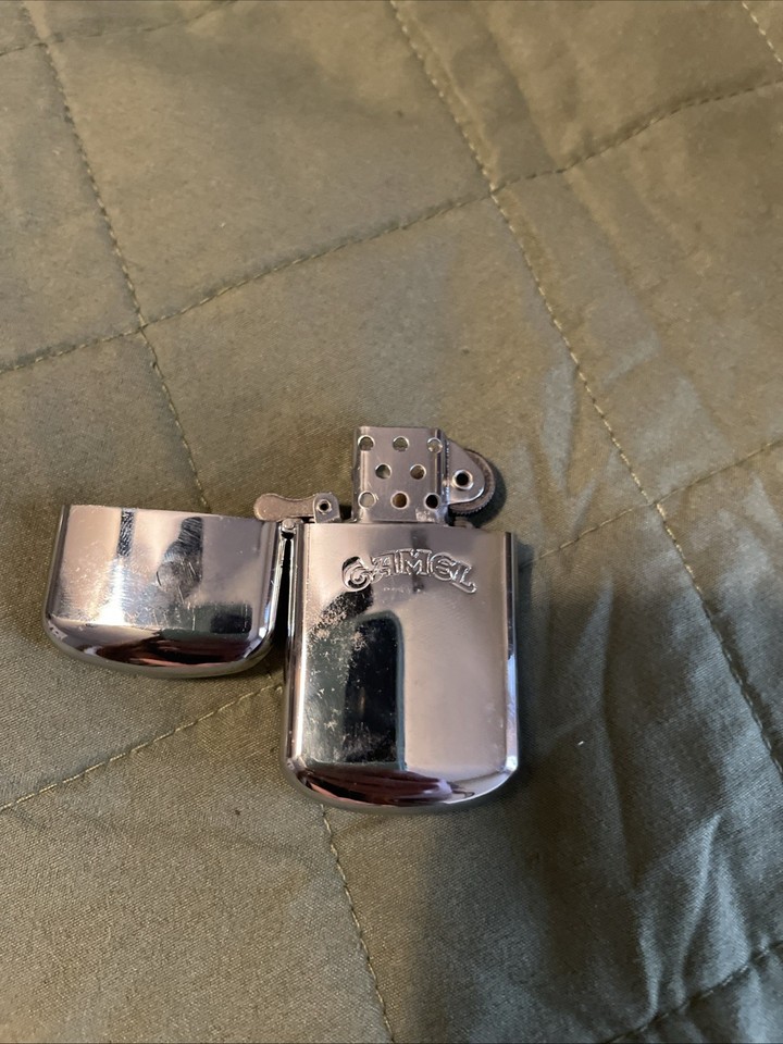 LOT OF 2 VINTAGE CAMEL BRANDED METAL FLINT LIGHTERS SILVER AND GOLD | eBay