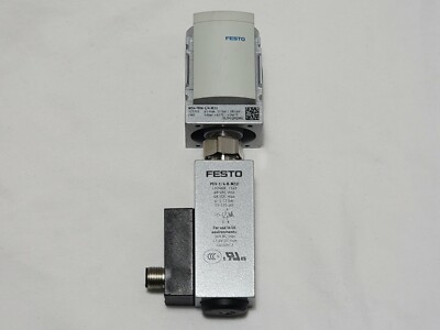 Festo PEV-1/4-B-M12 Pressure Switch w/ Festo MS4-FRM-1/4-M12 Branching ...