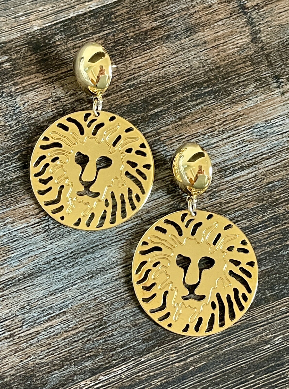 1980s Iconic Vintage ANNE KLEIN Lion Head Logo Dangle… - Gem