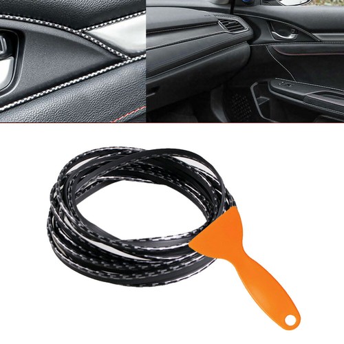 5M Carbon Fiber Car Moulding Door Panel Edge Protector Strip Decoration ...