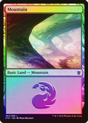 Mountain (263) FOIL Khans of Tarkir PLD Basic Land MAGIC MTG CARD ...