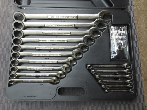 Vintage Craftsman 44127 26 pc SAE Combination Wrench Set Made In USA 5/ ...