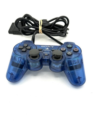 Sony PlayStation 2 PS2 Ocean Blue Clear Controller DualShock OEM SCPH ...