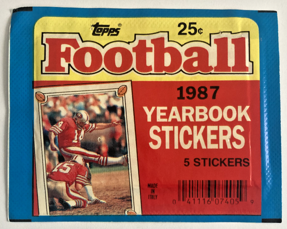 (10) Vintage TOPPS Football 1987 Yearbook Stickers, Near Mint, Factory ...