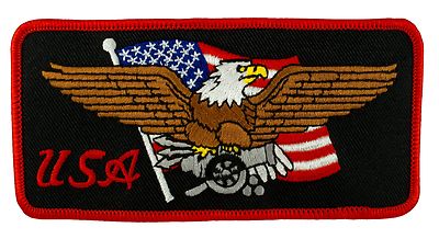 USA Eagle & Cannon Patch (141) 4 3/4" x 2 1/4" Embroidered Patch 19732 ...