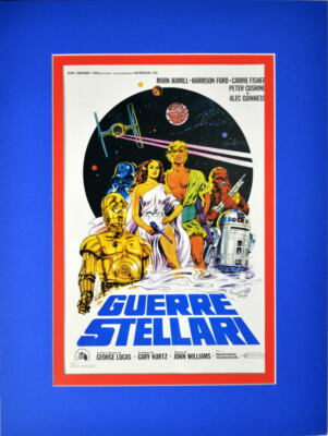 Italian Star Wars MOVIE POSTER ART PRINT Pro Matted Luke Leia Vader R2 ...
