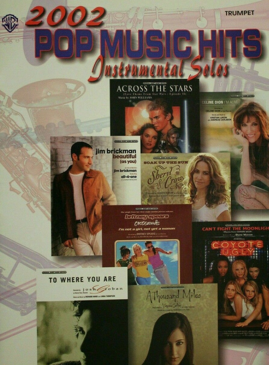 2002 Pop Music Hits Instrumental Solos MUSIC BOOK FOR TRUMPET BRAND NEW ...