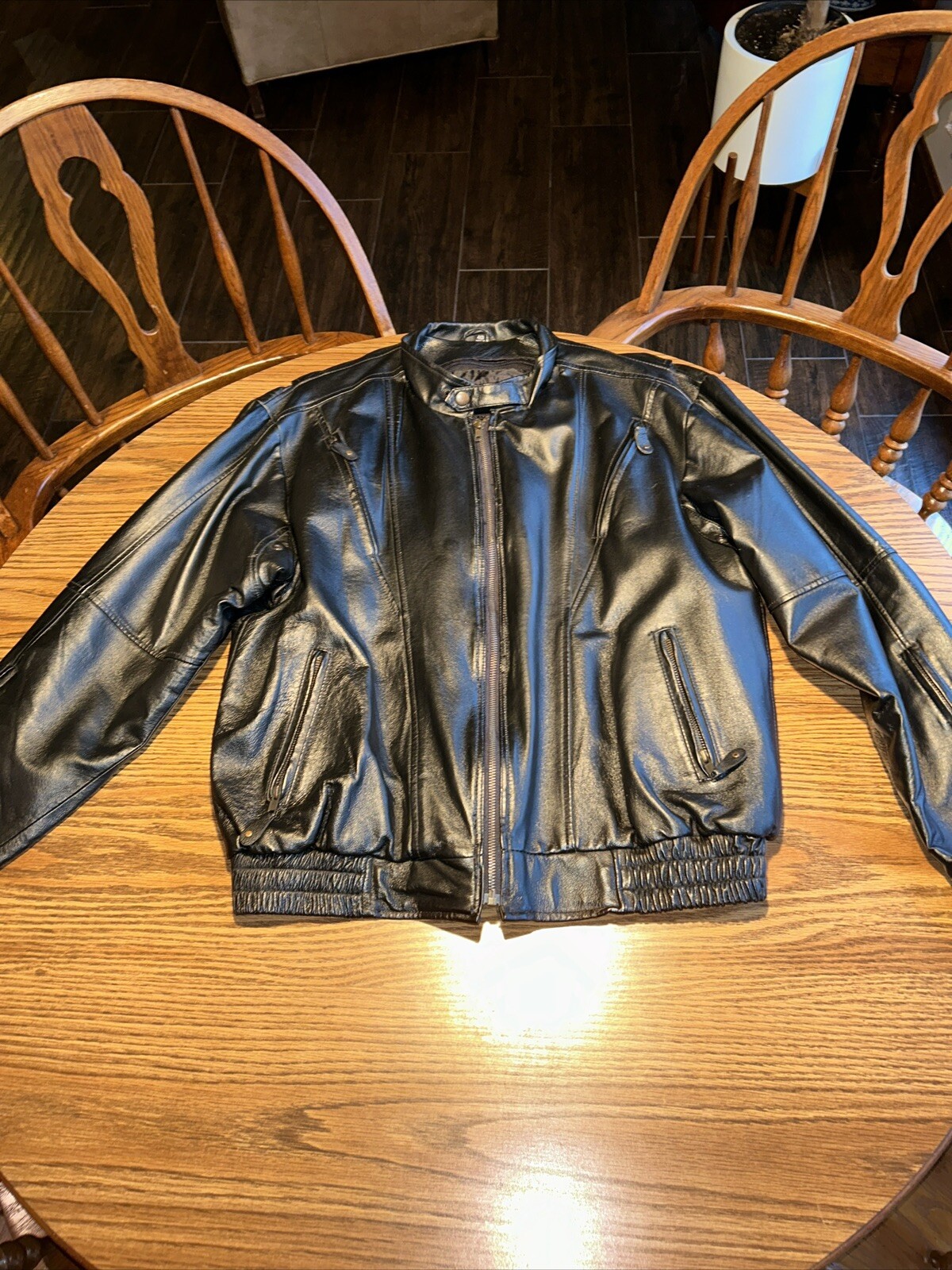 USA Bikers Dream Apparel Leather Jacket Size 40 In Excellent Condition ...