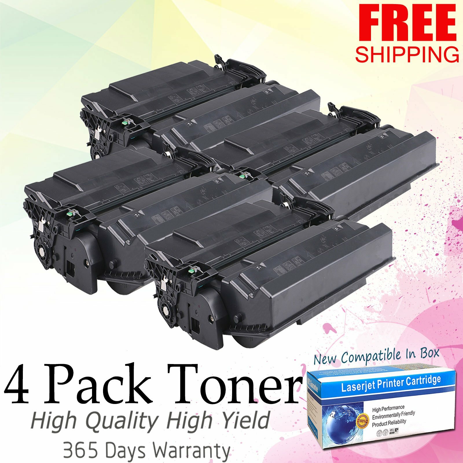 4 PK CF287X 87X Toner Cartridge For HP LaserJet Enterprise M506dn M506 ...