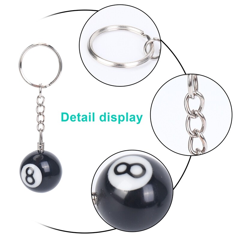 2x billiard ball key chain key happy No. 8 I7Y17910 | eBay