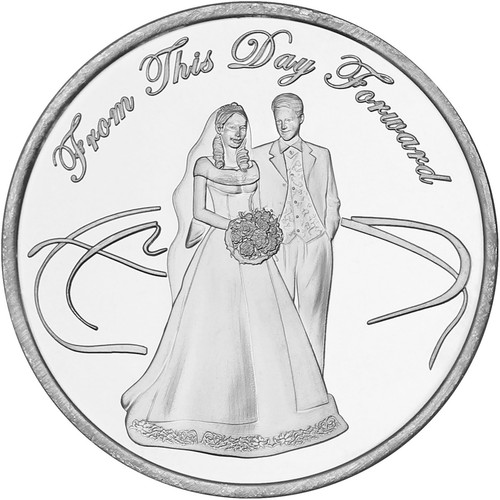 Our Wedding Year 1oz Silver Couple Round & SAE BU Coin Gift Set by ...